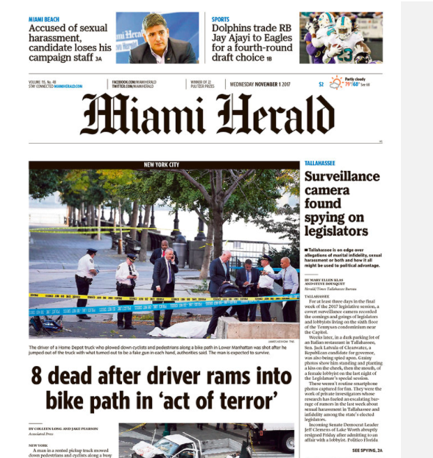 A New York terrorist attack on the front pages | García Media