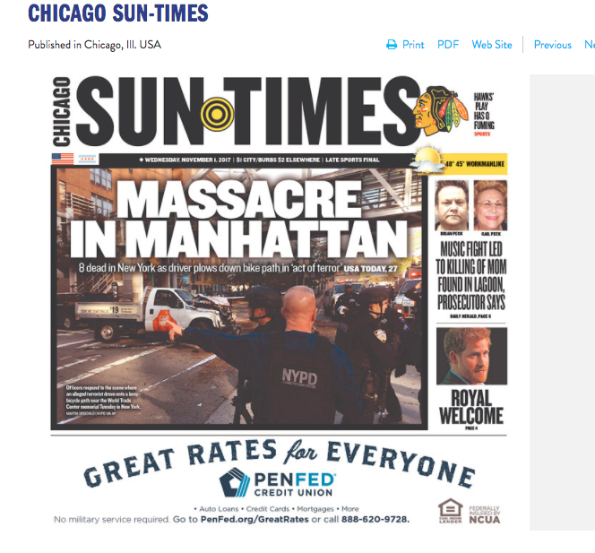 A New York terrorist attack on the front pages | García Media