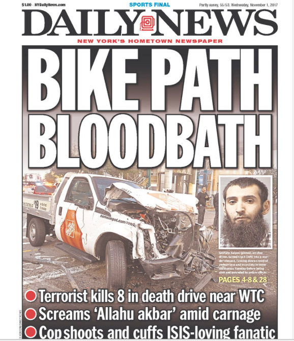 A New York terrorist attack on the front pages | García Media